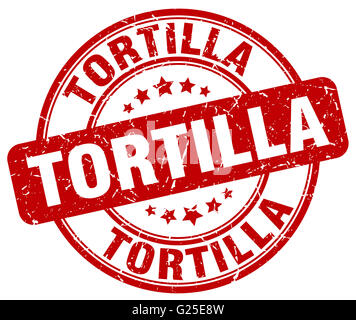 tortilla red grunge vintage stamp isolated on white background Stock ...