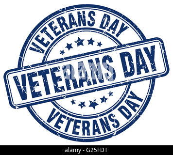 veterans day blue grunge round vintage rubber stamp Stock Photo - Alamy