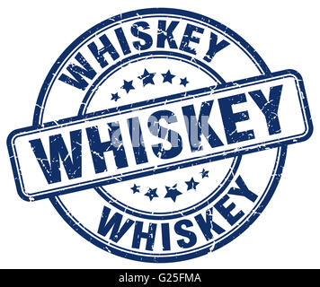 whiskey blue grunge round vintage rubber stamp Stock Photo - Alamy