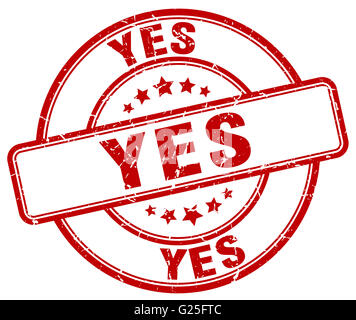 yes red grunge vintage stamp isolated on white background Stock Photo ...