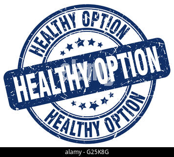 Healthy option blue grunge seal isolated on white background Stock ...