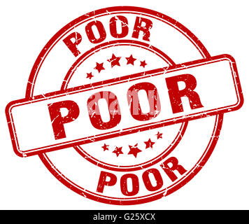 poor red grunge round vintage rubber stamp Stock Photo - Alamy