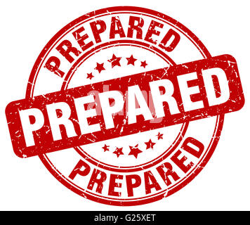 prepared red round grunge stamp on white Stock Photo - Alamy