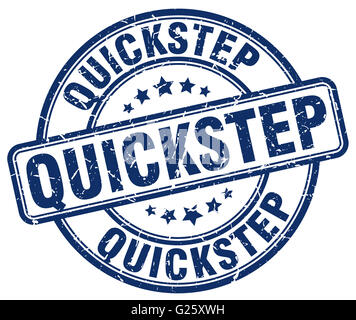 quickstep blue round grunge stamp on white Stock Photo - Alamy