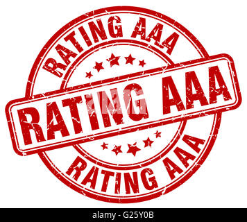 rating aaa red grunge seal isolated on white Stock Photo - Alamy