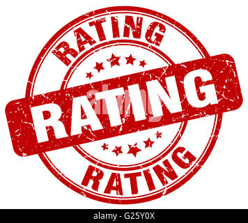 rating red round grunge stamp on white Stock Photo - Alamy