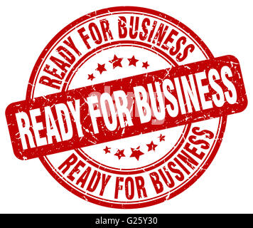 ready for business red grunge round vintage rubber stamp Stock Photo ...