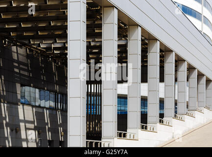 Modern industrial building with a colonnade Stock Photo - Alamy