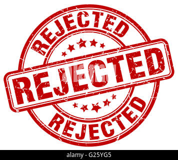 rejected round red sticker isolated on white Stock Photo - Alamy