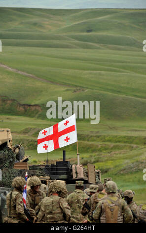 Tbilisi, Georgia. 24th May, 2016. Soldiers are seen on the last day of ...