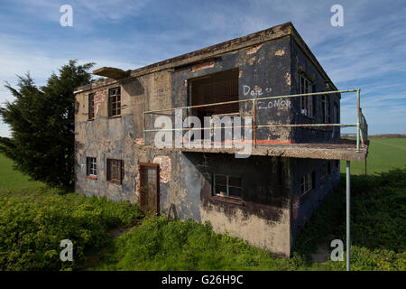 RAF Ludham airfield control tower or watch office, a Fighter Satellite ...
