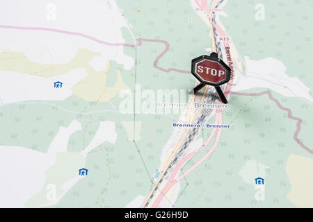 EU Migrant Crisis Austrian Italian Border No Entry Sign Closeup Stock ...