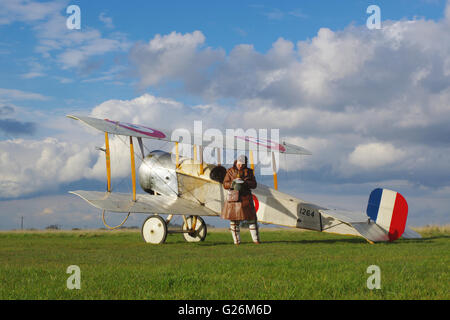 Bristol Scout 1264 Replica at Stow Maries airfield Stock Photo - Alamy