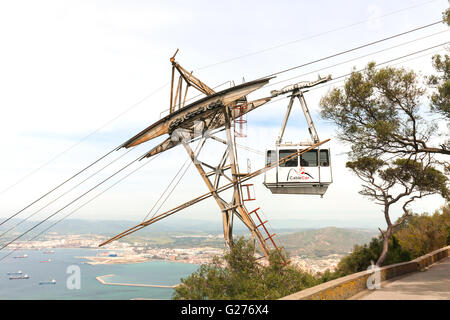 Cable Car to the top of the rock, Gibraltar Town, Gibraltar Stock Photo ...
