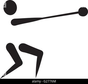 Vector logo for athletics hammer throw, consisting of stick with sphere ...