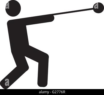 Vector logo for athletics hammer throw, consisting of stick with sphere ...
