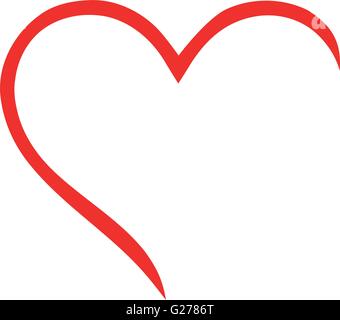 Half heart outline Stock Photo: 104842896 - Alamy