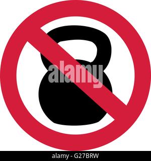 Dumbbell ban sign. Dumbbell forbidden symbol. Flat vector illustration ...