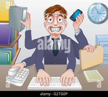 Business cartoon about too much paperwork Stock Photo - Alamy