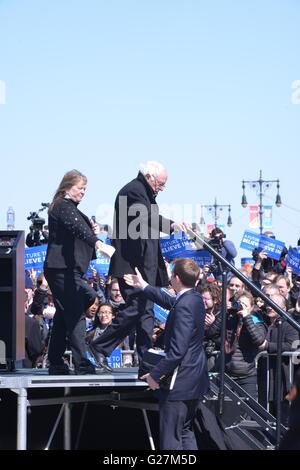 Bernie Sanders rally in Coney Island Featuring: Bernie Sanders, Micheal ...
