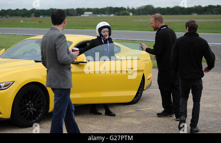 Press Association reporter Kerri-Ann Roper in the passenger seat of a ...