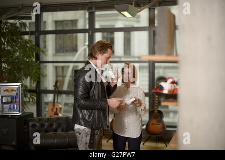 Tim Morten Uhlenbrock checking out the products at Indulge House at ...