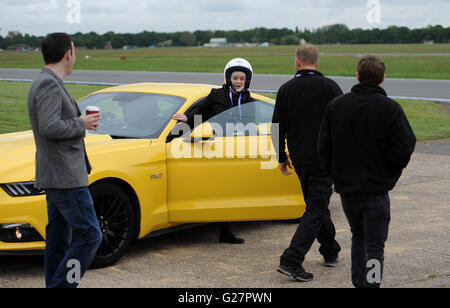 Press Association reporter Kerri-Ann Roper in the passenger seat of a ...