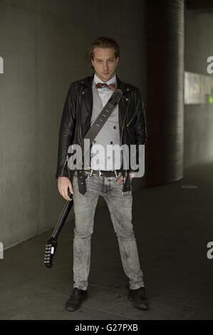 German actor and multi-instrumentalist Tim Morten Uhlenbrock playing a ...