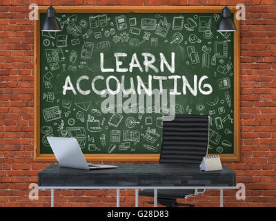 Hand Drawn Learn Accounting Concept on Chalkboard Stock Photo - Alamy