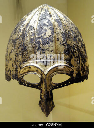 A medieval helmet with a nose guard Stock Photo - Alamy