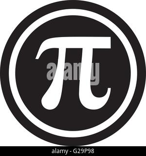 Pi symbol in circle vector concept outline round icon or symbol Stock ...