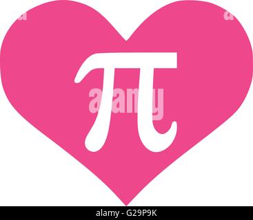 Pink Heart With Pi Symbol Isolated On Yellow Polka Dot Background Stock ...