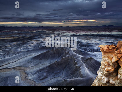Moonscape Overlook at sunrise in Utah desert, USA Stock Photo - Alamy