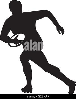 Rugby Player Running With Ball Stock Vector Image & Art - Alamy