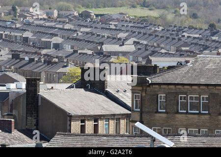 Accrington, Lancashire, England skyline with terraced houses Stock ...