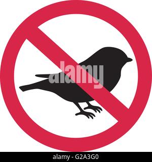 Vector forbidden sign with flying bird isolated from background ...