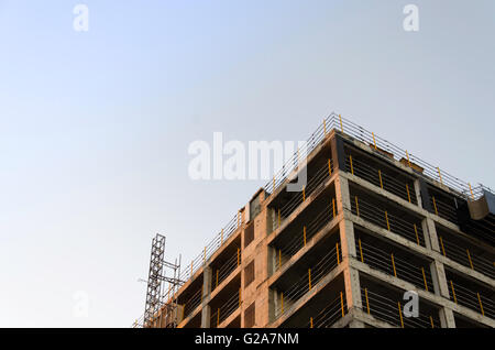 The concrete shell of a building being refurbished, re-purposed ...