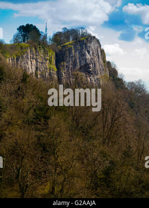 View of High Tor a large limestone cliff face popular with rock ...