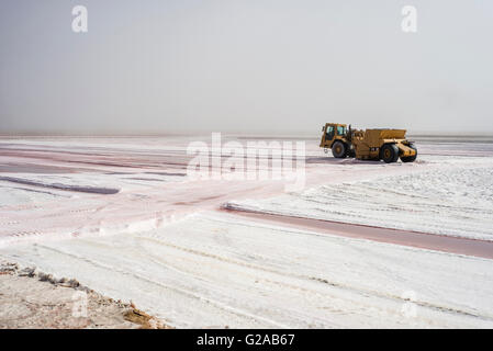 Salt lakes on an area of a salt factory near Swakopmund, Namibia ...
