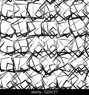 Random, scattered squares abstract uncolored geometric pattern Stock ...