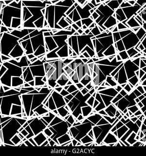 Random, scattered squares abstract uncolored geometric pattern Stock ...