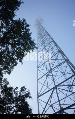 Low angle view of electricity pylon against sky Stock Photo - Alamy