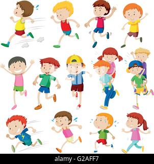 Illustration of simple kids running Stock Vector Image & Art - Alamy