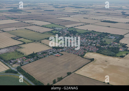 An aerial view of the village of Ingham and surrounding Lincolnshire ...
