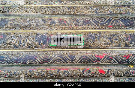 Details of decoration in ancient temple of Angkor Wat in Cambodia Stock ...