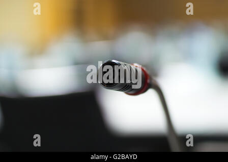An Microphone in computer lab soft light Stock Photo - Alamy