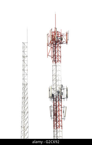 Antenna phone signal serving on white background Stock Photo - Alamy