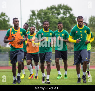 Adolphe Teikeu. Cameroon national football team training session in ...