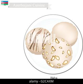 Halva halwa pistachio nut snack piece cut slice of traditional arab ...