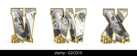 3D illustration of money alphabet Stock Photo - Alamy